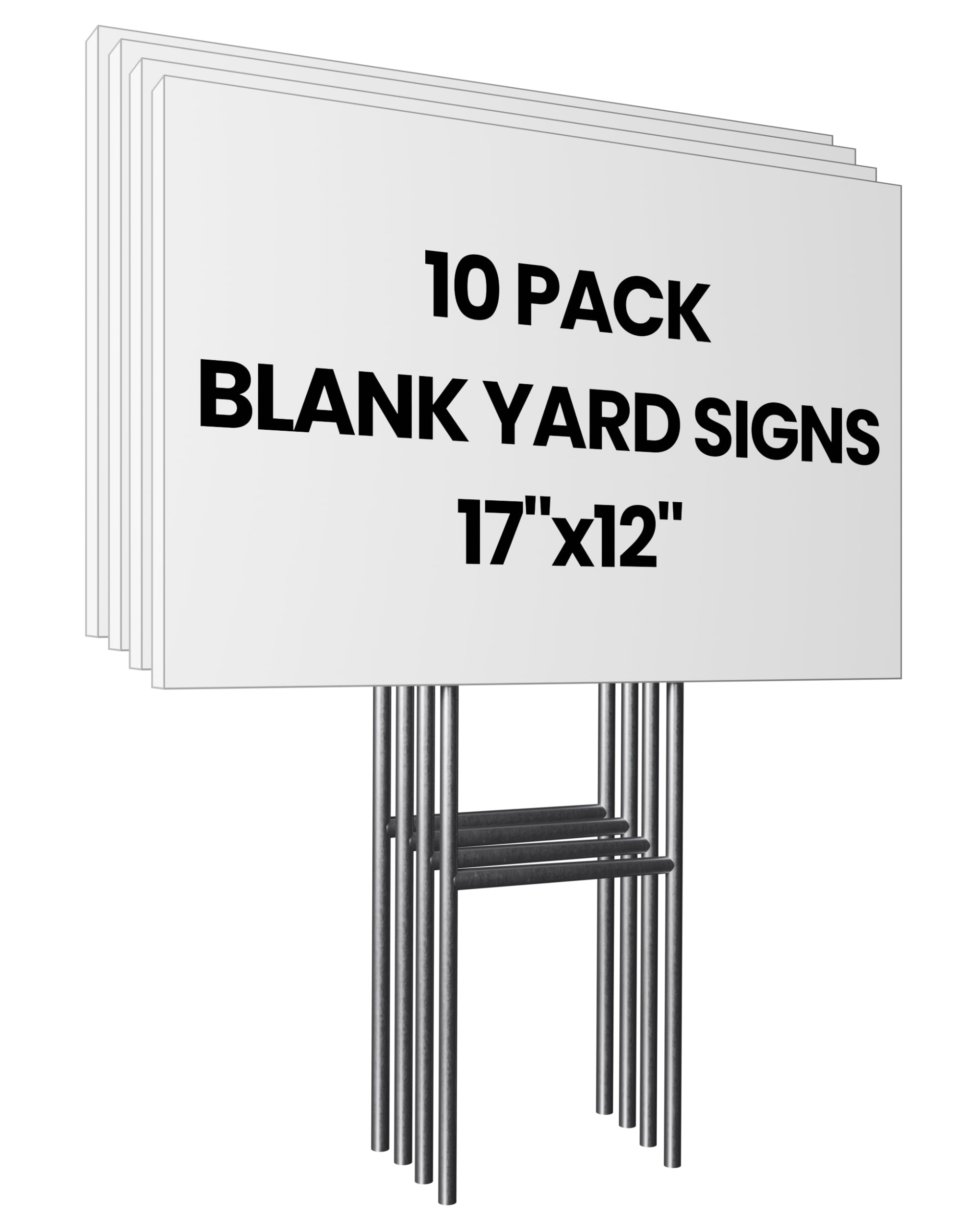 Amazon.com : PartyPrints 10 Pack 17 x 12 White Blank Yard Signs with ...