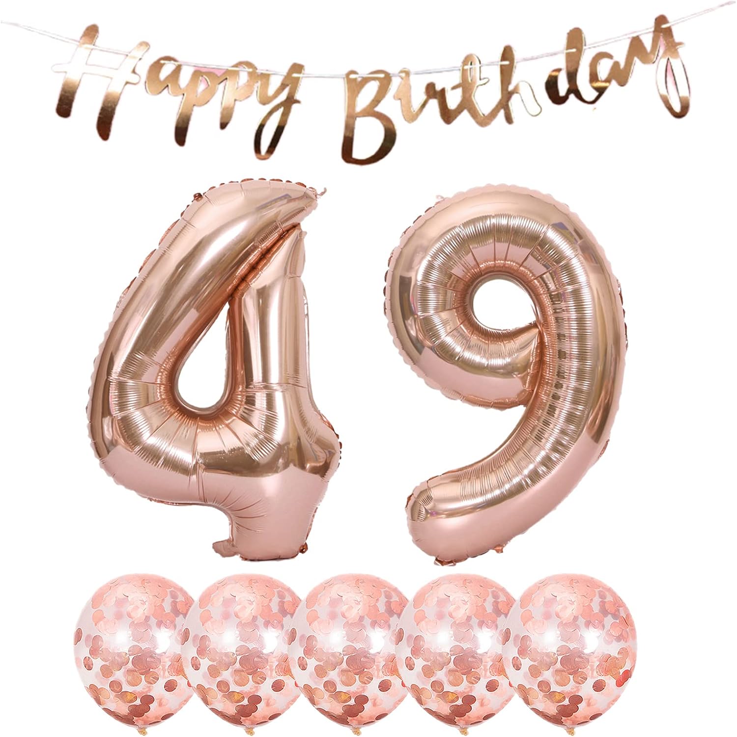 Amazon.com: 49th Birthday Decoration Happy Birthday Banner Balloons 49 ...