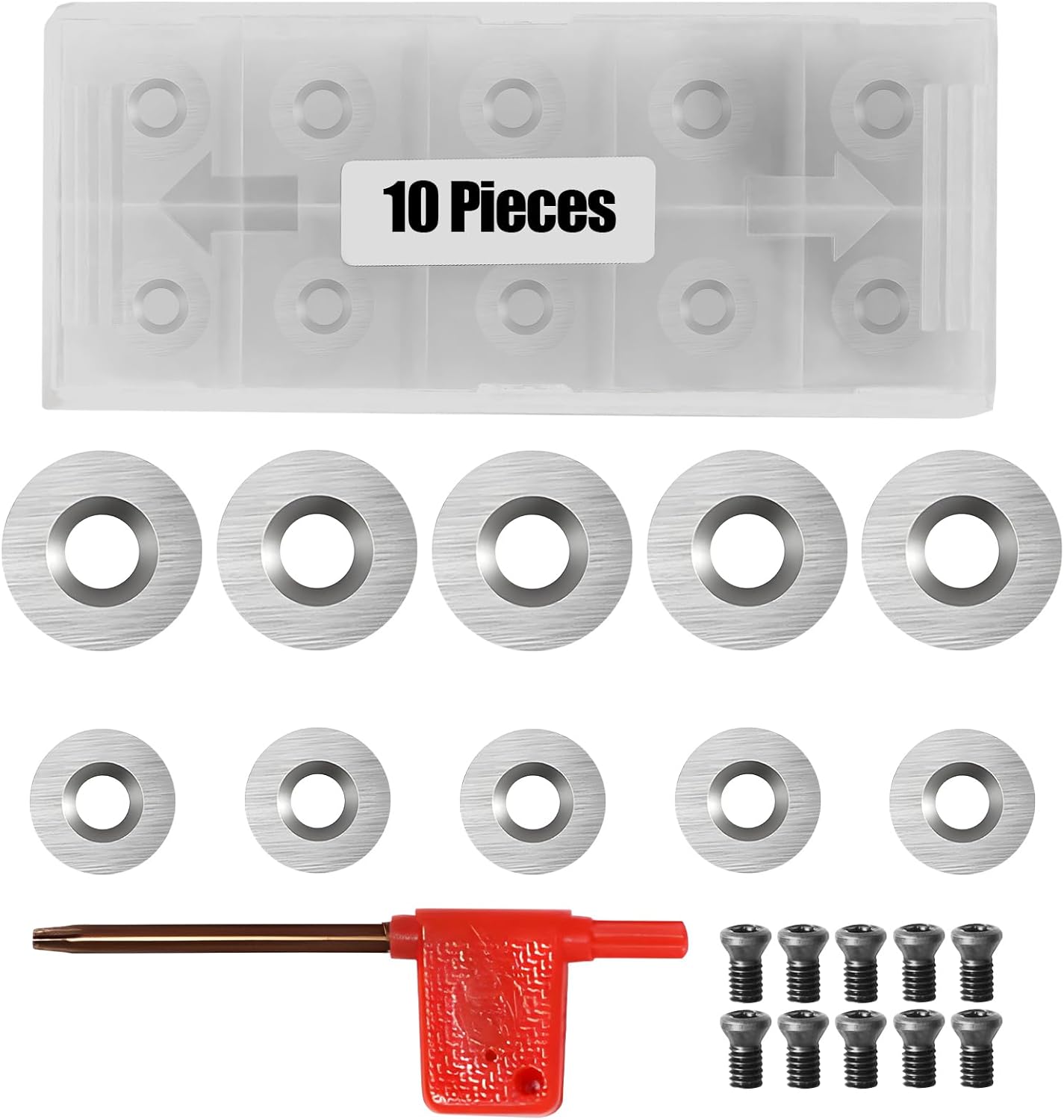 10 Pcs Tungsten Carbide Cutters Inserts Set for Wood Lathe Turning ...