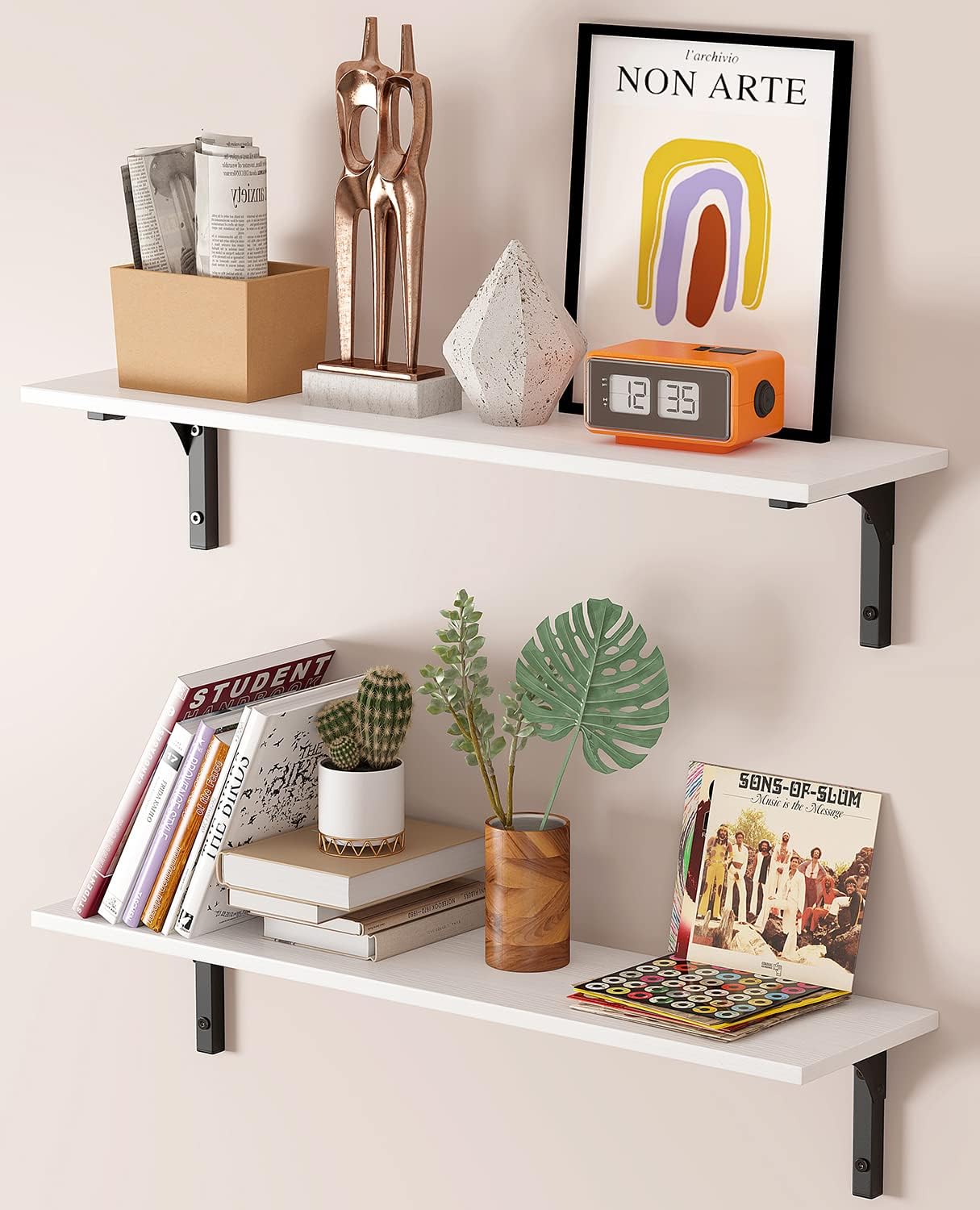 Amazon.com: EZFurni 31.4'' Large Floating Shelves Wood for Wall, Set of ...