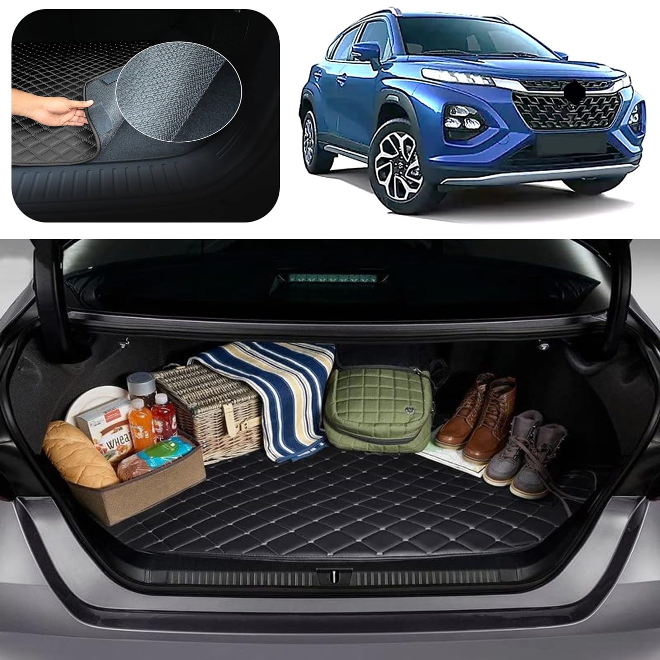 Vah@n Expo 7D Luxury Faux Leather Car Trunk Mat/Dicky/Boot Mat Suitable ...