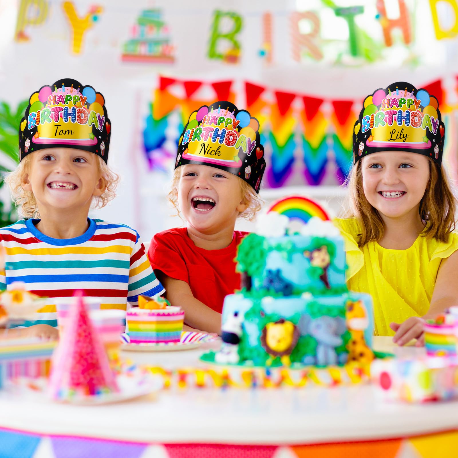 Snapklik.com : Yunsailing 36 Pcs Happy Birthday Crowns For Kids Paper ...