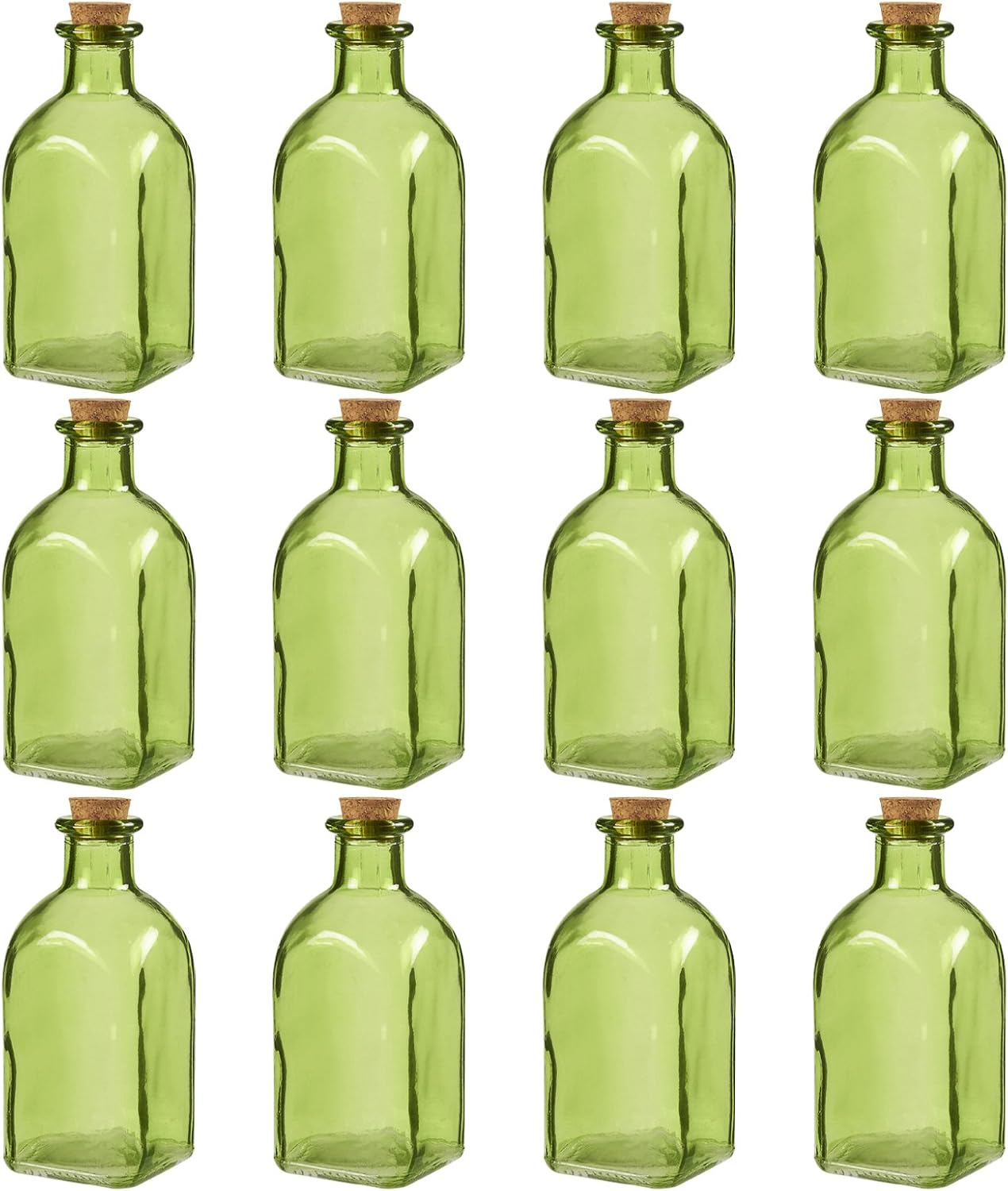 Amazon.com: Juvale Clear Glass Bottles with Cork Lids (Green, 12 Pack ...