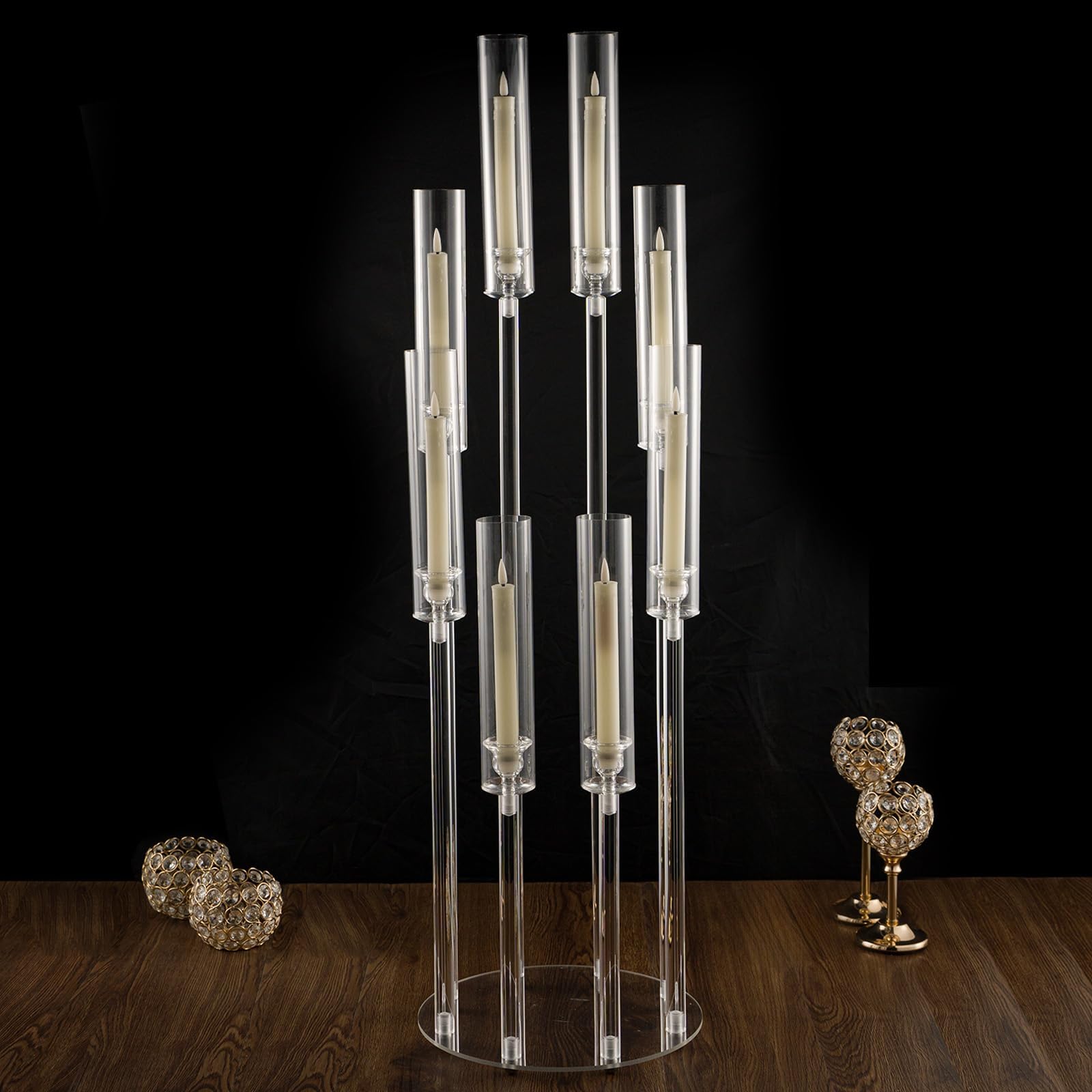 Amazon.com: 2Pcs Acrylic Candelabra Centerpieces for Wedding,Clear ...