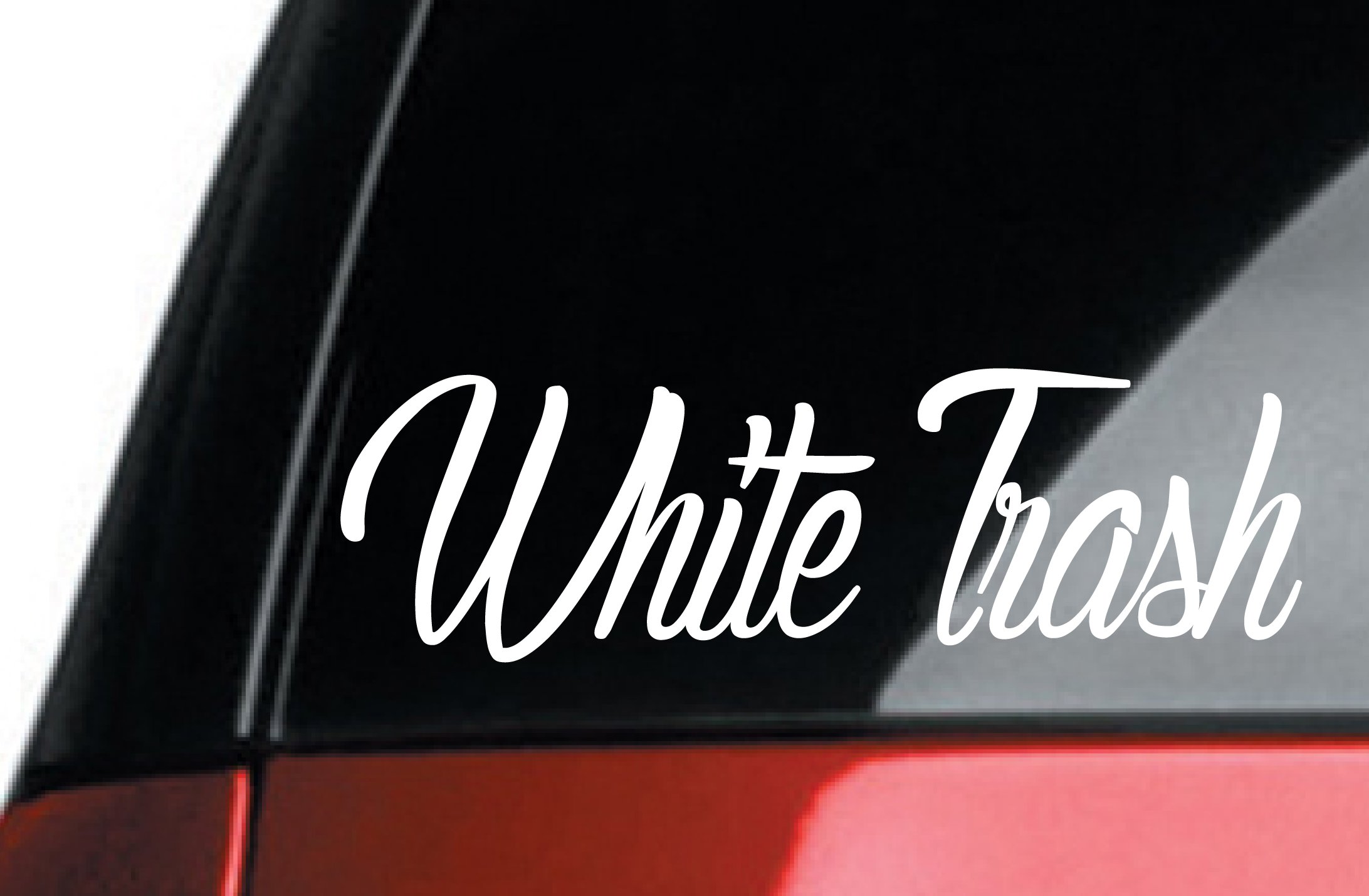 Amazon.com: 2x White Trash car Decal Sticker 8" - weatherproof- for ...