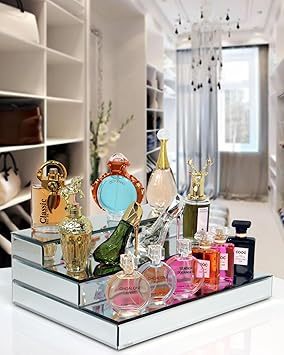 Amazon.com: GIMORRTO Mirror Display Riser 3 Stairs, Glam Accent Table ...