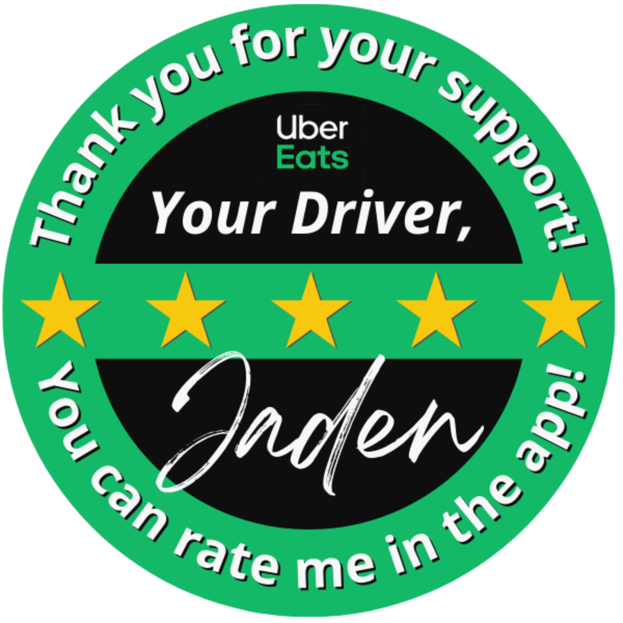 Amazon.com : Personalized Eats Delivery Driver Stickers for Customer ...
