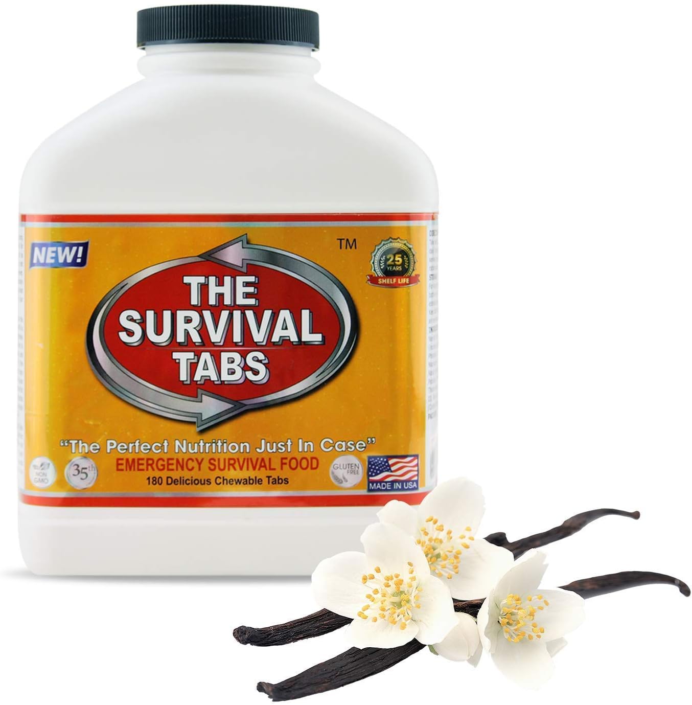 Emergency Survival Food Tablets 1 bottle 180 count Vanilla Flavored ...