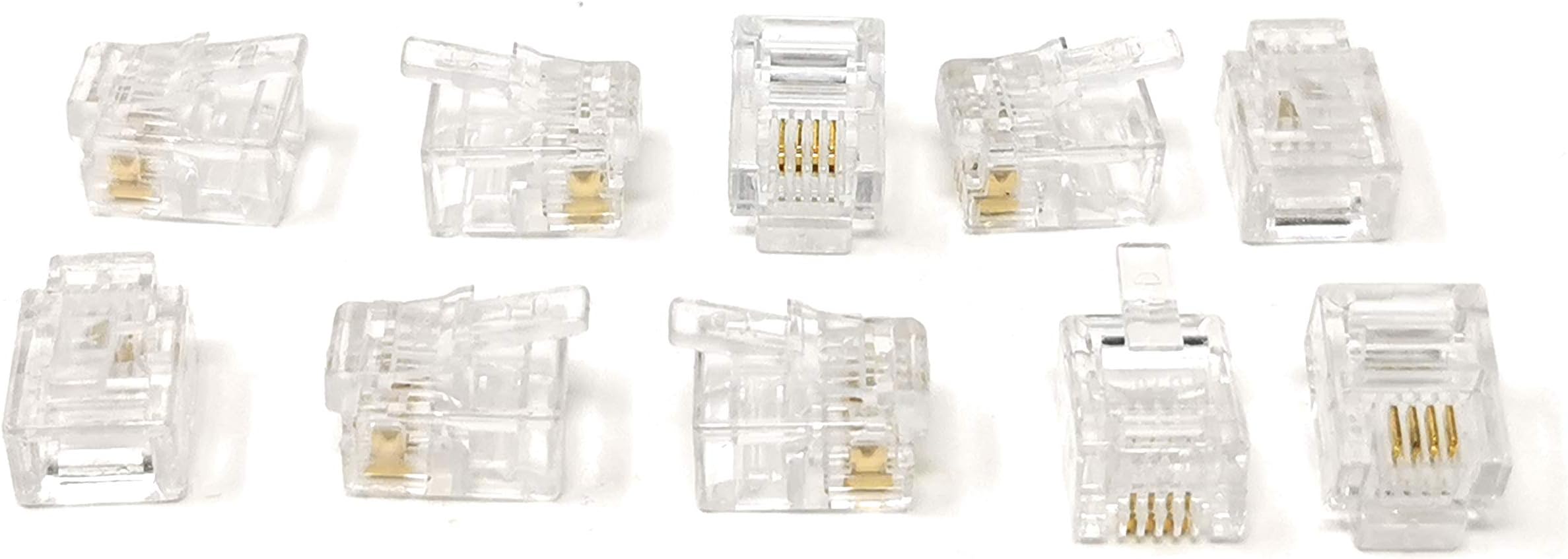 kenable RJ11 6P4C Crimps Ends Plugs for crimping ADSL cables - 10 pack ...