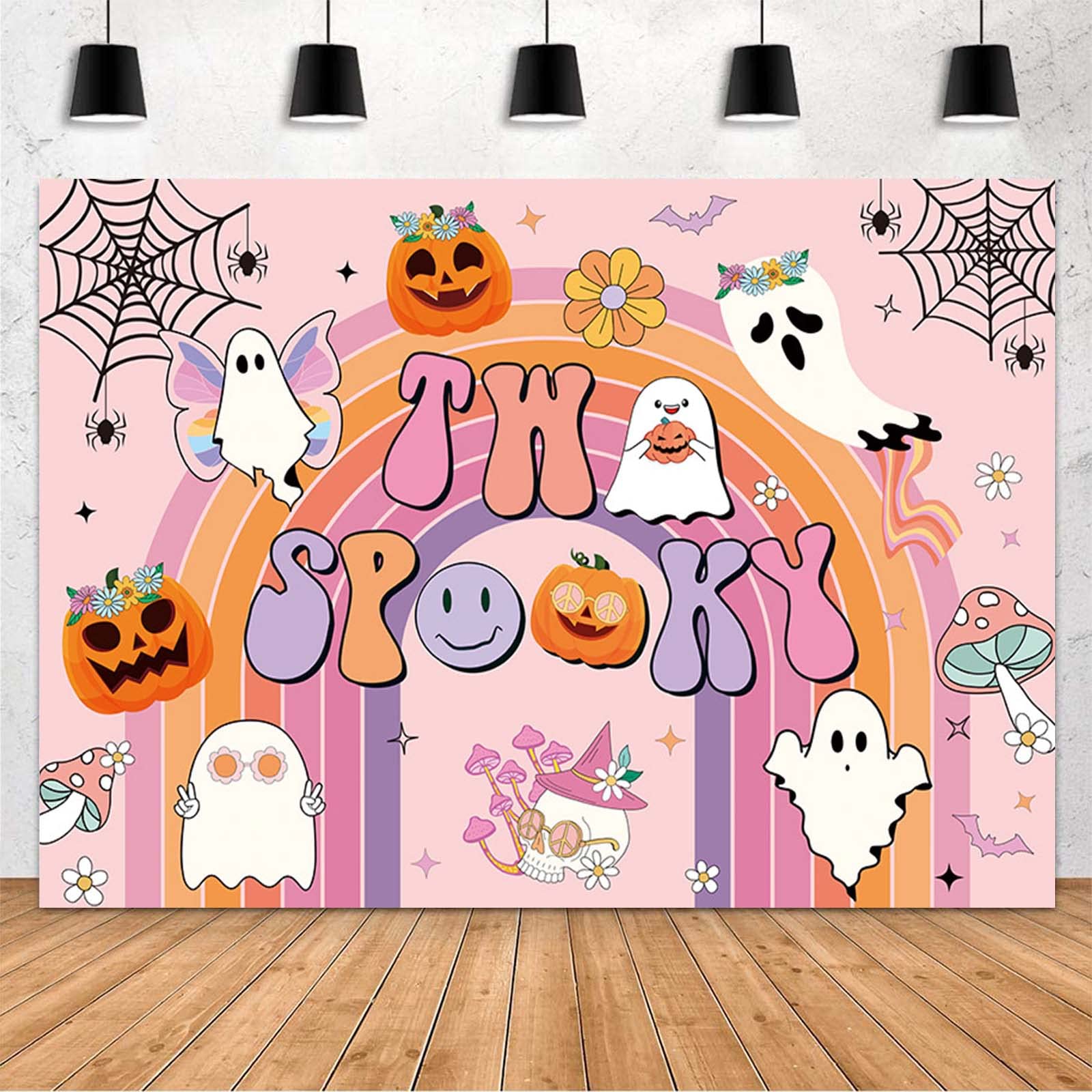 Amazon.com : MEHOFOND 7x5ft Two Spooky Backdrop Pink Halloween 2nd ...