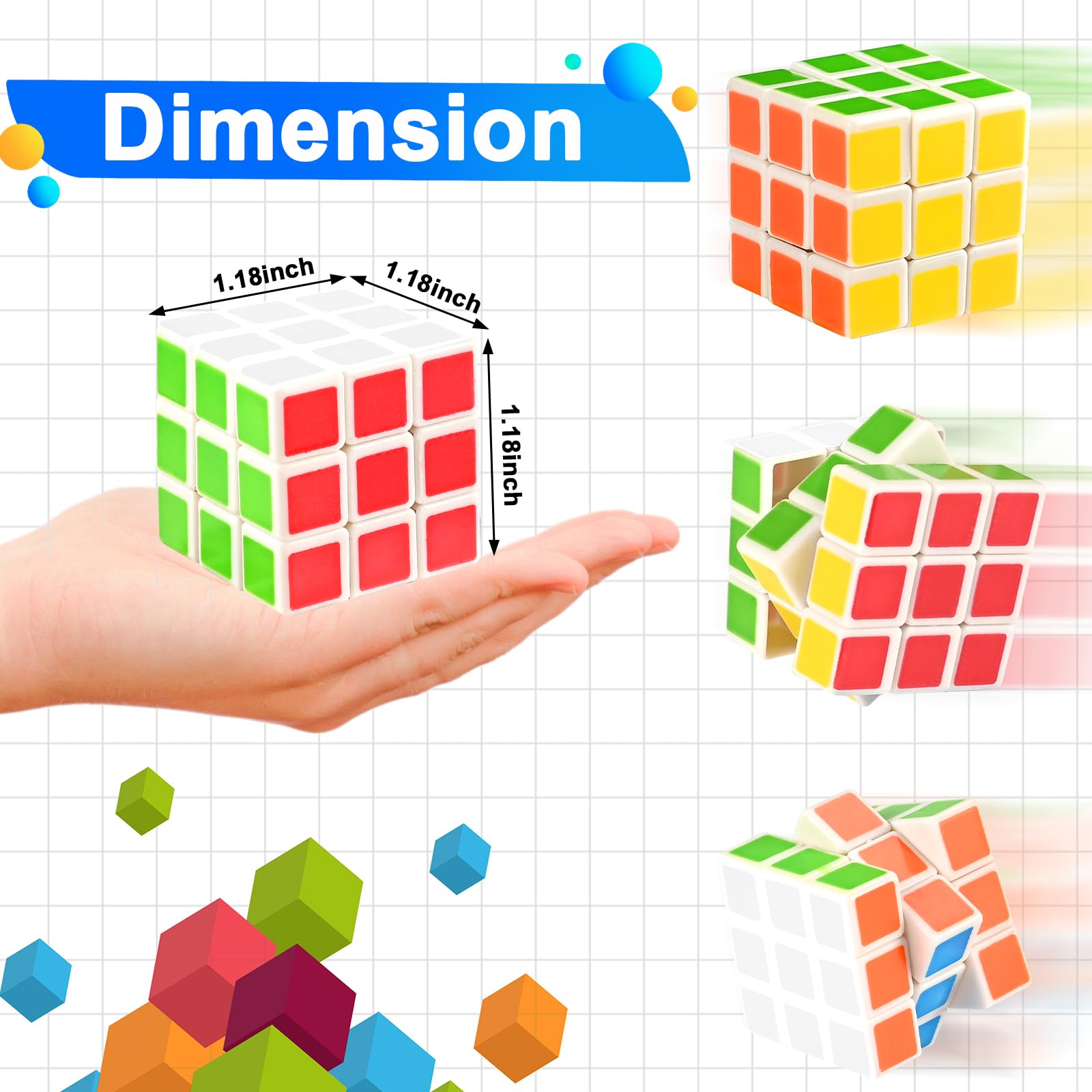 Snapklik.com : GOLDGE 40 Mini Cube Puzzles, 1.18in 3x3, Fun Party ...