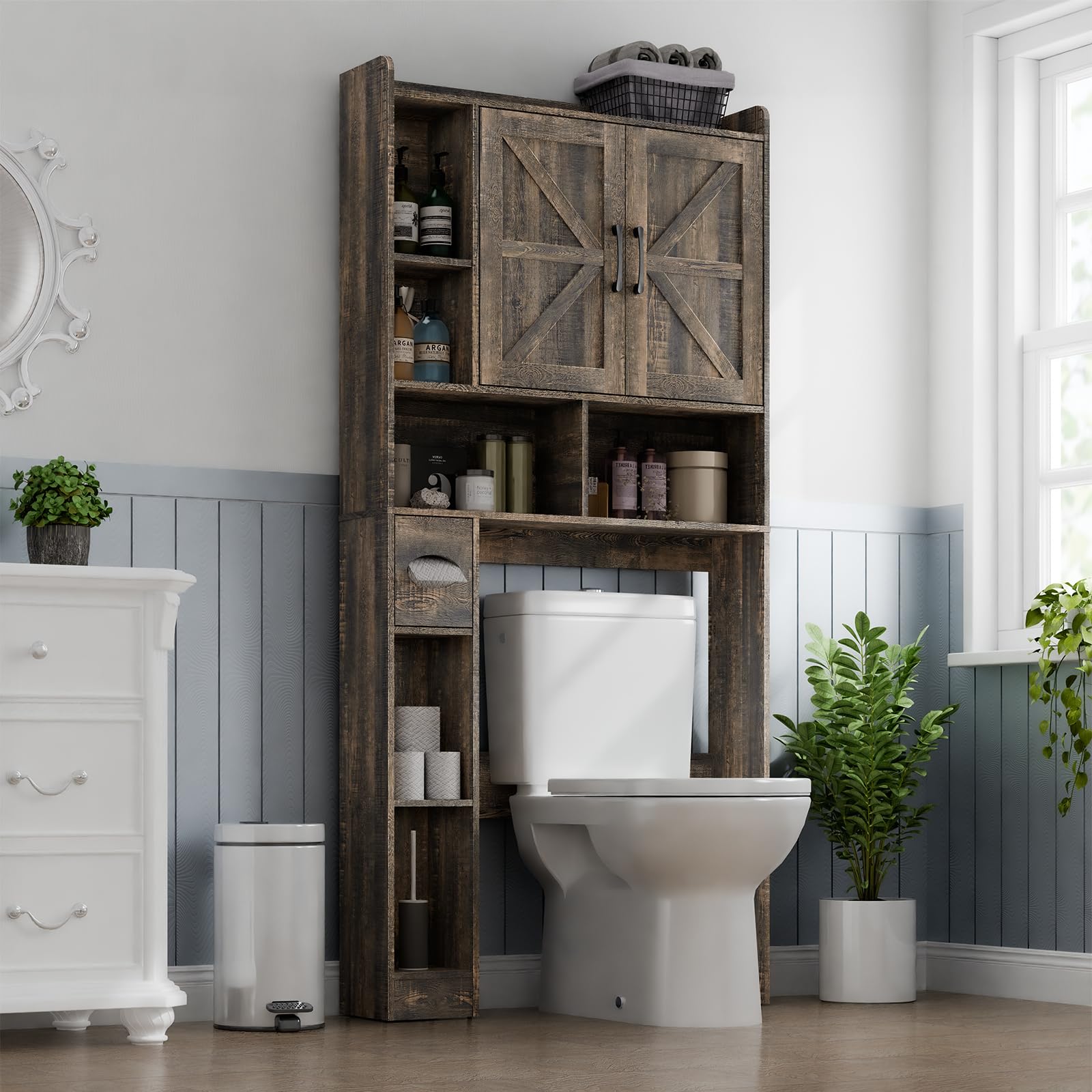 Farmhouse Over The Toilet Storage
