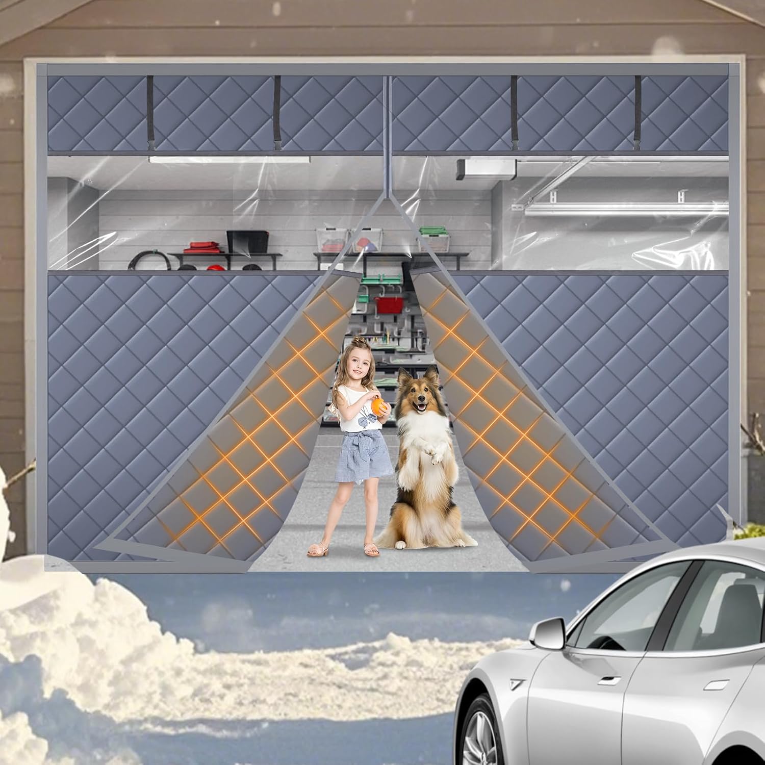Garage Door Insulation Kit 1 Car Garage Cover 9 * 7Ft Insulated Screen ...