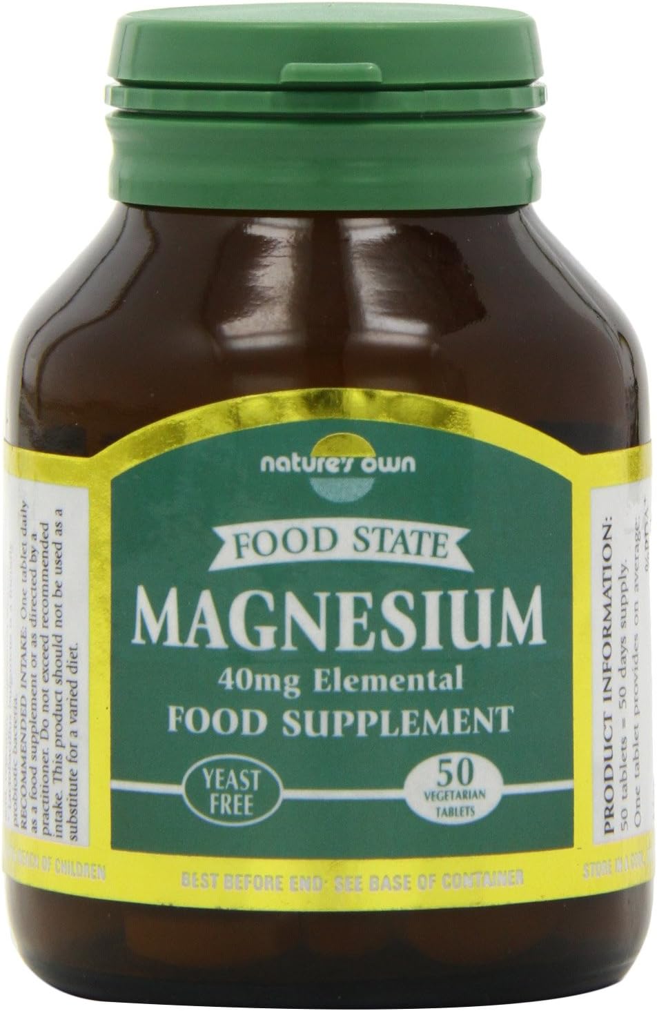 Amazon.com: Natures Own 40mg Magnesium Food Supplement 50 Tablets by ...