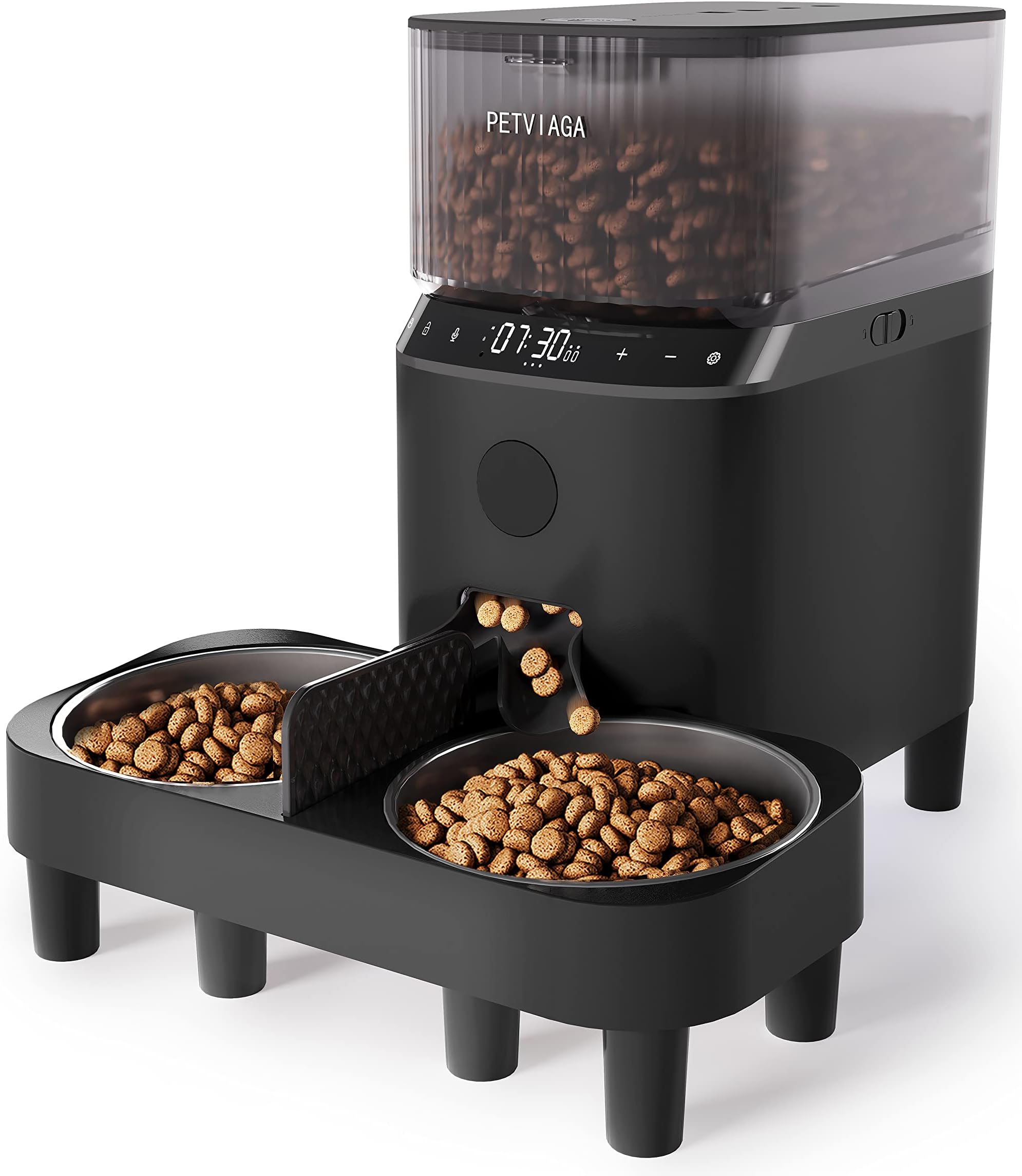 Amazon.com : PETVIAGA Elevated Automatic Cat Feeders for 2 Cats, 5L ...