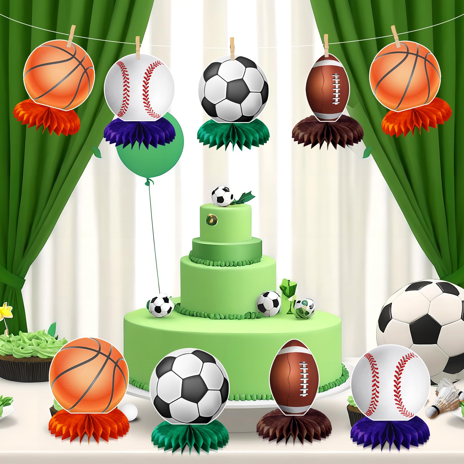 Snapklik.com : 12pcs Sports Themed Birthday Party Decorations Sports ...