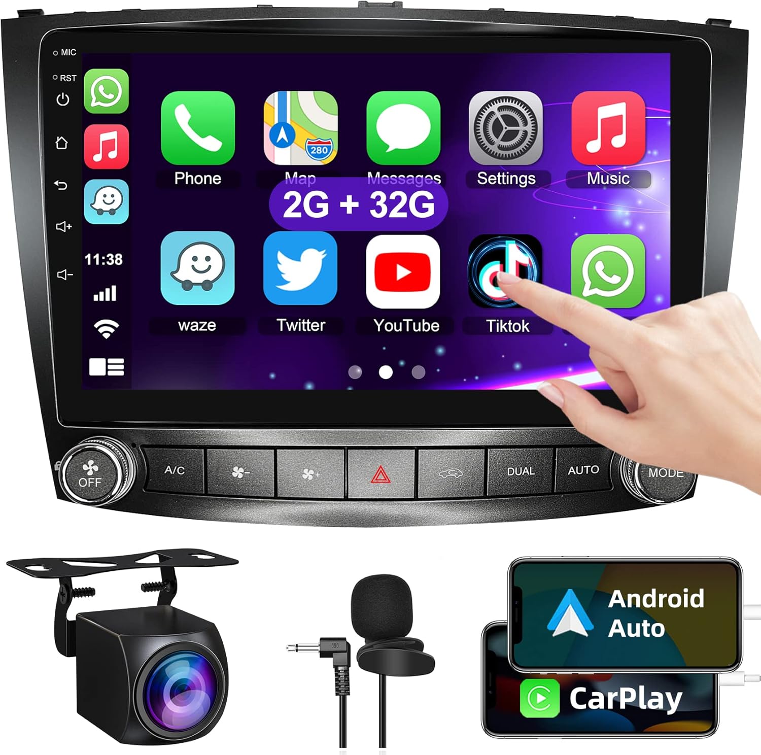 Amazon.com: 4G+64G Car Stereo Upgrade Radio for Lexus IS250 IS350 2006 ...