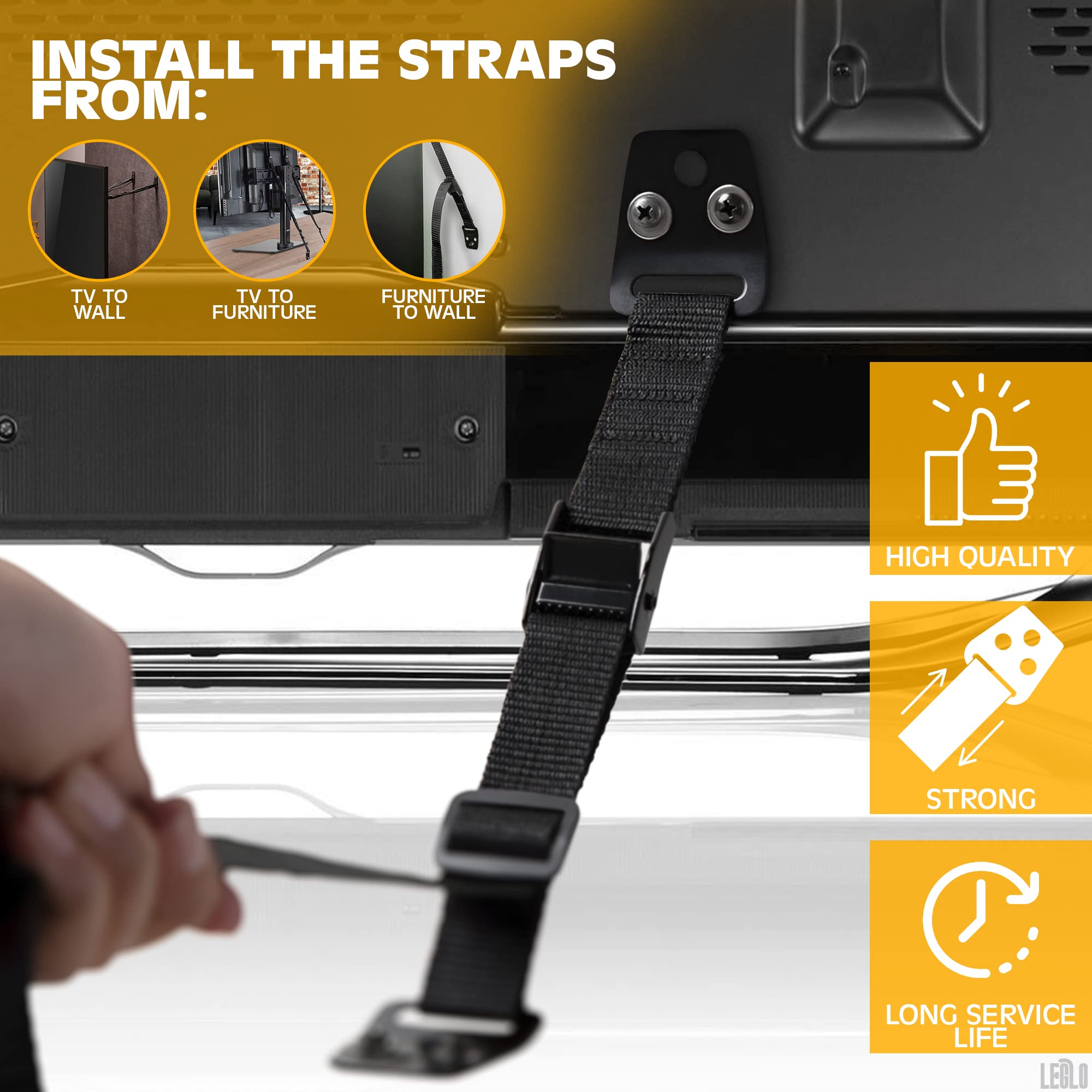 Snapklik.com : Tv Straps Safety For Flat Screen - Wall Mount TV Bracket ...
