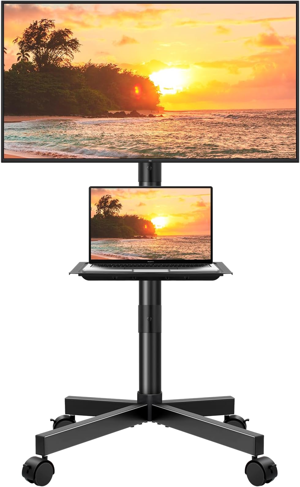 KKTONER Mobile TV Cart for 23 to 65 inch LCD LED Flat Screen/Curved TVs ...