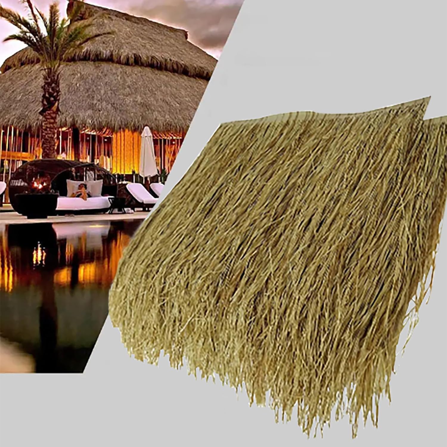 Amazon.com: LIUNI Straw Roof Thatch Decoration Plastic Thatch ...