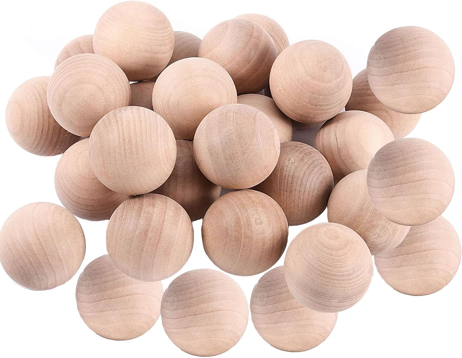 Amazon.com: ZEONHEI 20 PCS 2 Inch Wood Craft Balls, Unfinished Natural ...