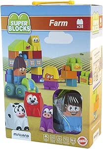 Amazon.com: Miniland Educational - Super Blocks Set - Farm Playset ...