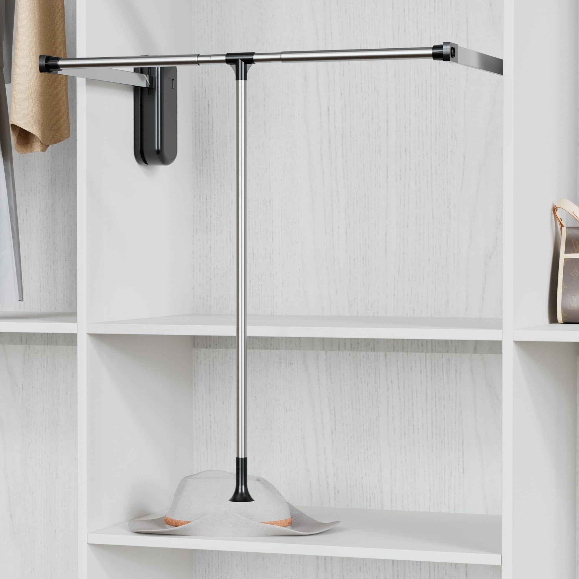 Pull Down Closet Caddy Pull Down Closet Rod Rail, Adjustable Closet ...