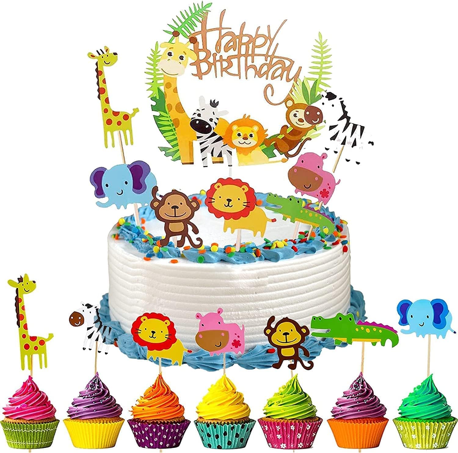 12 x Cake Topper Birthday Cake Decoration Cake Topper CupCake Birthday ...
