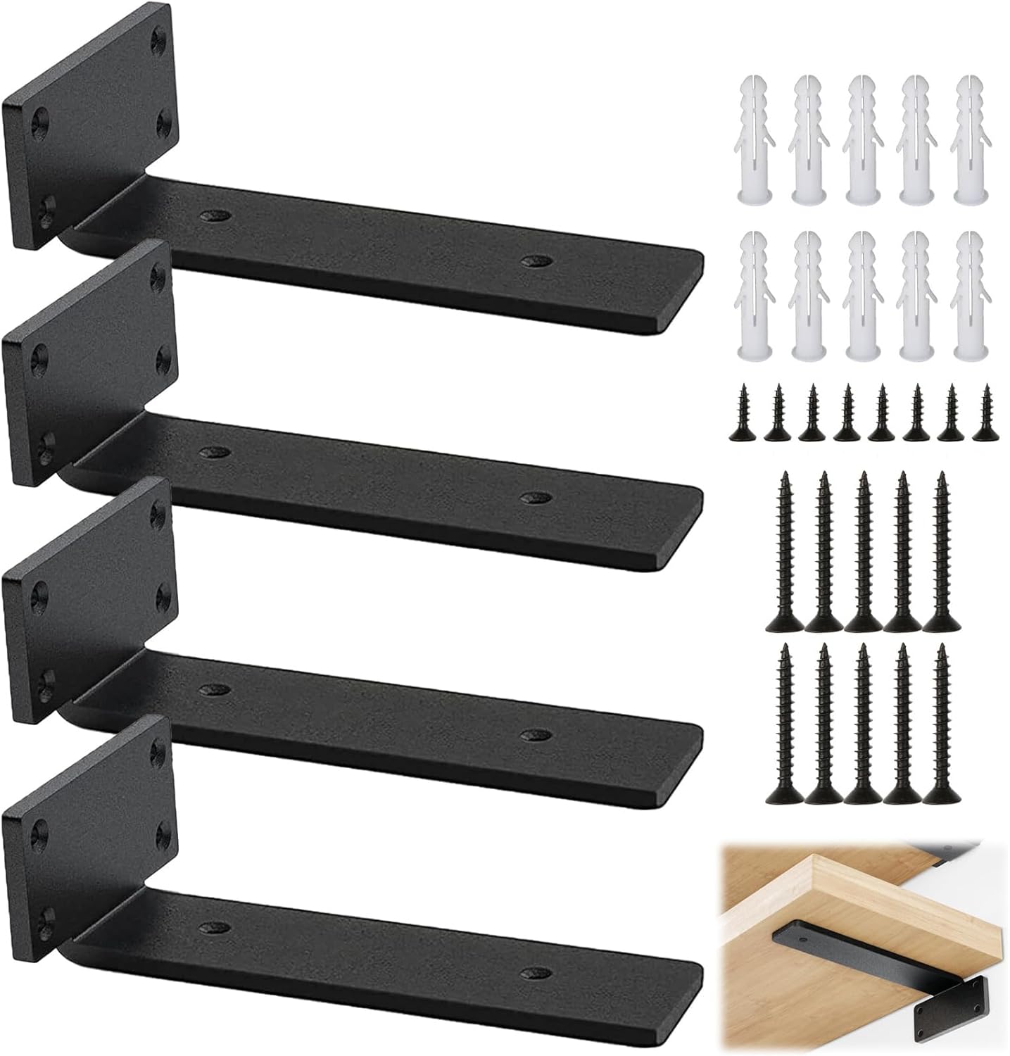 LOLYSIC 4 Pack Shelf Brackets, 200mm 8 Inch Heavy Duty Scaffold Board ...