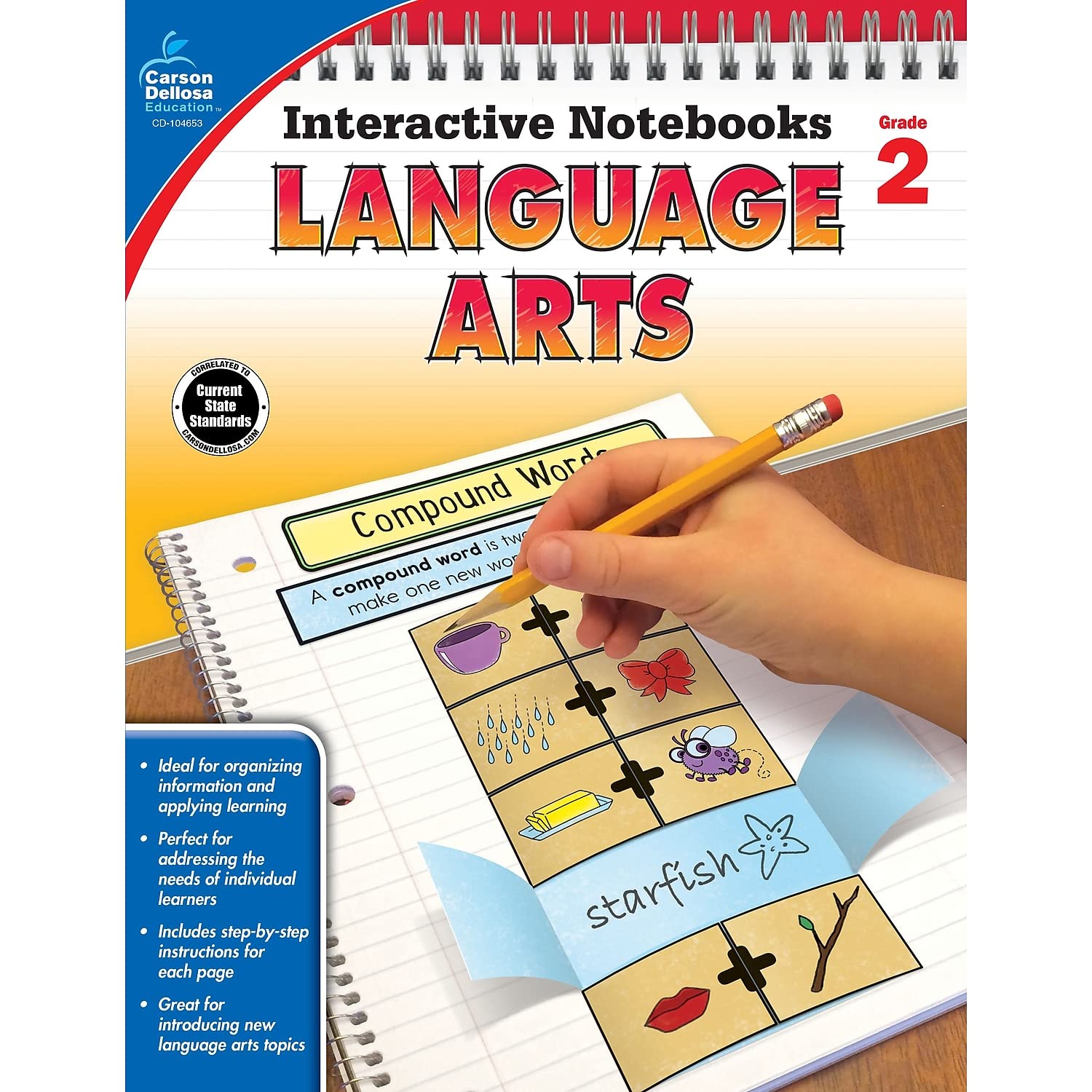 Amazon.com: Carson Dellosa | Language Arts Interactive Notebook | 2nd Grade, 96pgs ...