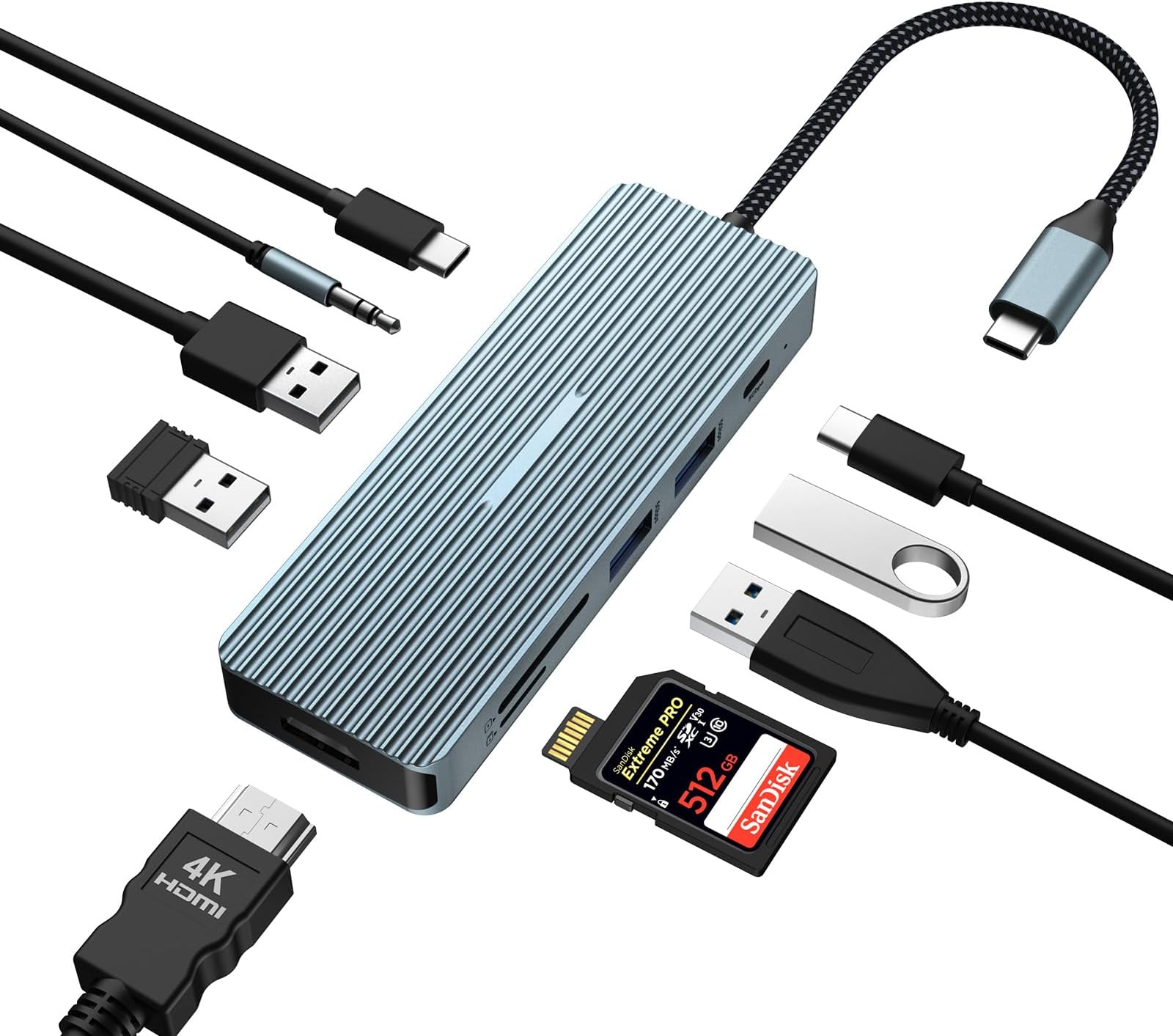 Amazon.com: UGREEN USB C Hub, USB-C 10-in-1 Dongle with Dual Monitor 4K ...