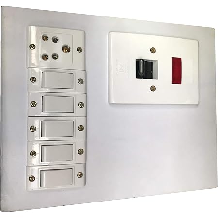 Buy Electric Wooden Switch Board (5 Switches,1 Sockets,1 DP) Online at ...