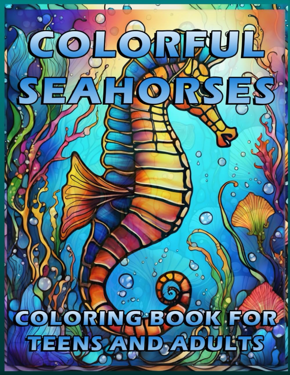 Amazon.com: Colorful Seahorses Coloring Book For Teens And Adults ...