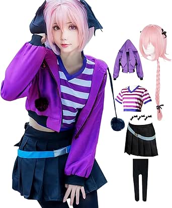 Amazon.com: EROOLU Astolfo Cosplay Costume Purple Dress Jacket Outfit ...
