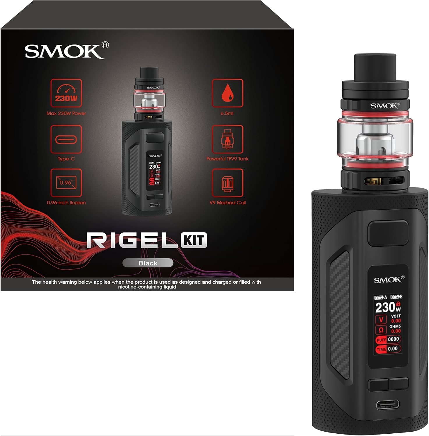 SMOK Rigel Box Mod Kit 230W Vape Gerät Dual 18650 Batterien Nicht ...