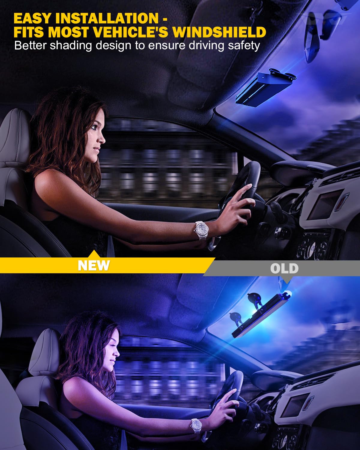 Snapklik.com : LUMENIX LED Emergency Dash Strobe Lights Aluminum, Front Windshield Visor Safety ...