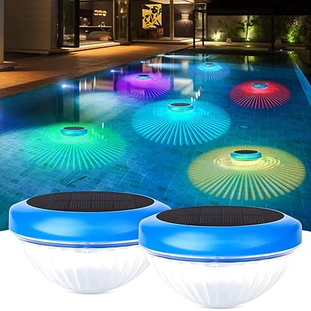 Amazon.com : Floating Pool Lights, Solar Pool Lights with RGB Color ...