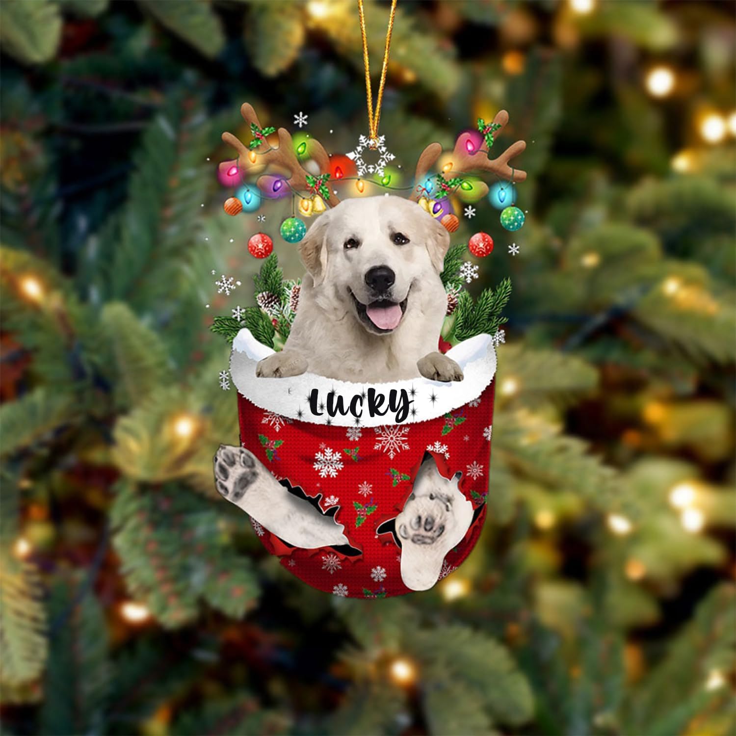 Amazon.com: Great Pyrenees 2 Dog Christmas Ornament, Great Pyrenees 2 ...