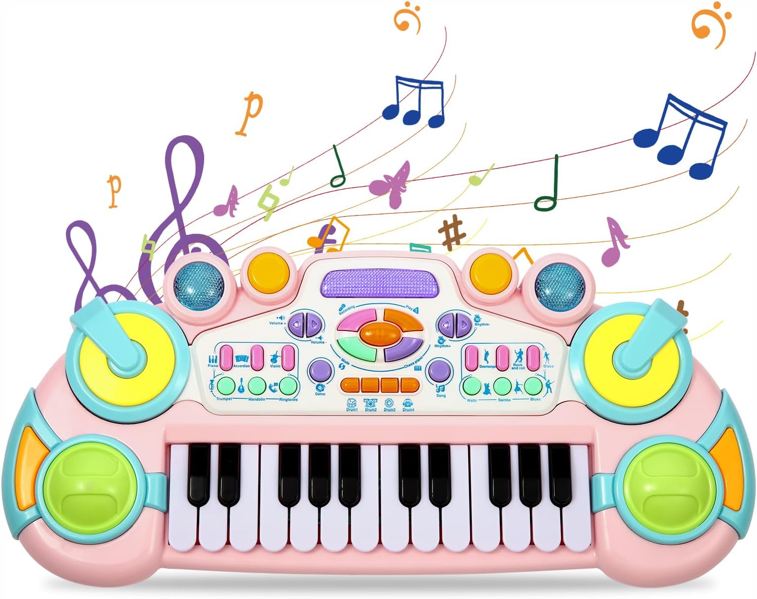 Amazon.com: Bluey 23 Note Musical Keyboard - Portable Learn to Play ...