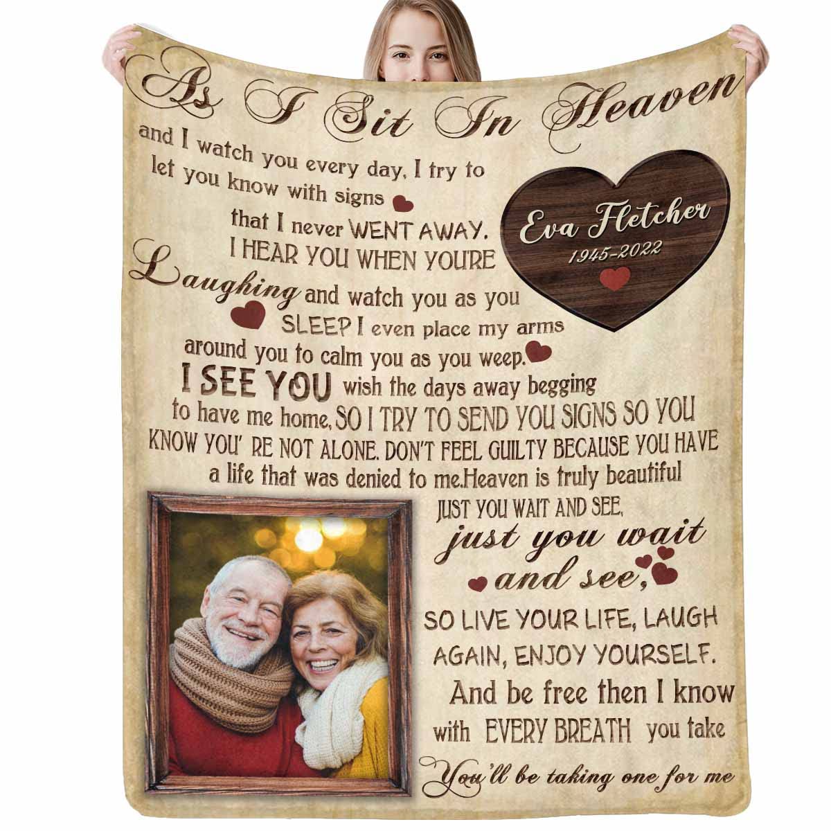 Amazon.com: Personalized Memorial Blanket with Photos: Made in USA, In ...