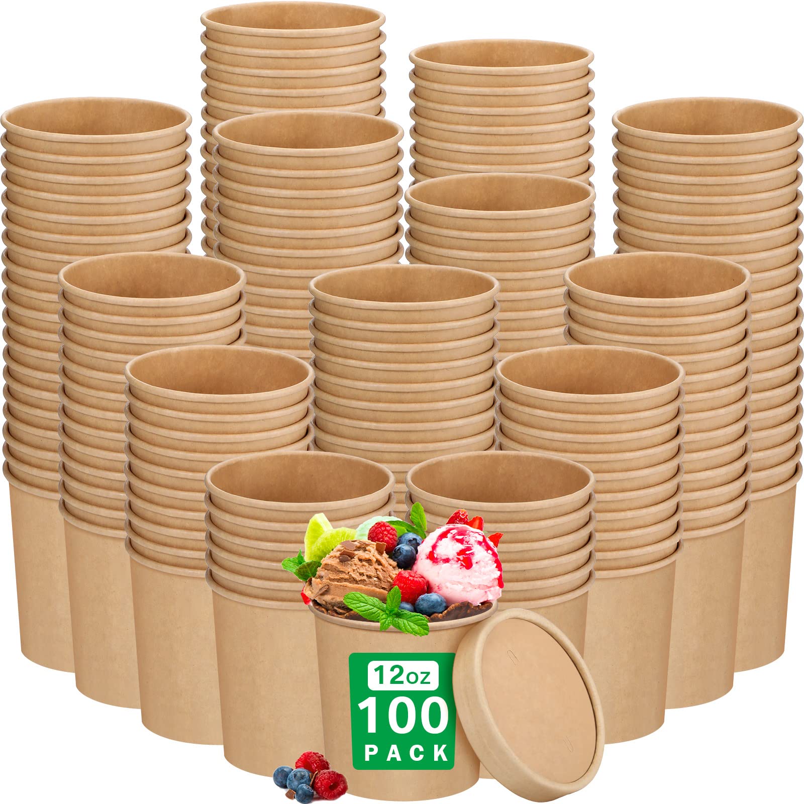 Amazon.com: Irenare 100 Sets 12 oz Disposable Soup Cups with Vented ...