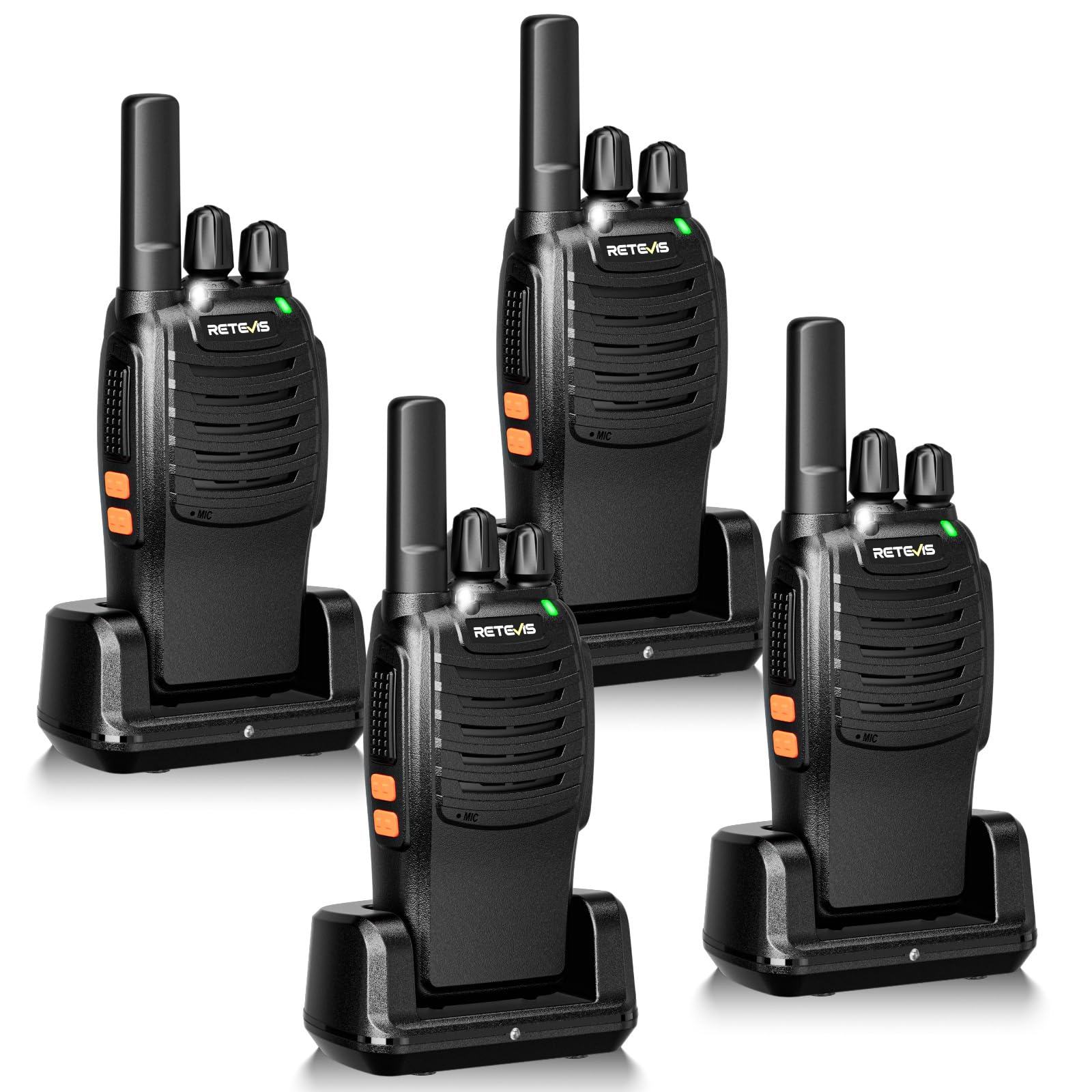 Retevis H777 Walkie Talkie for Adults, 4Pack Professional 2 Way Radio ...