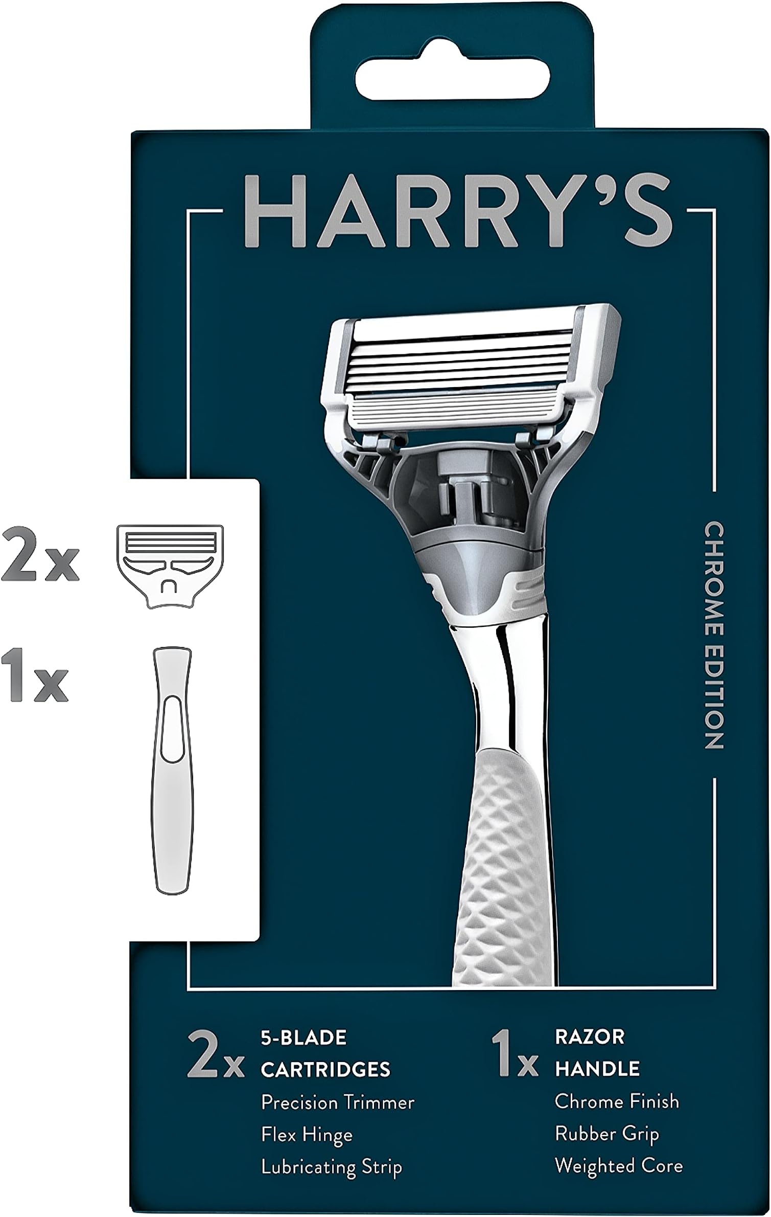 Amazon.com: Harry's 5-Blade Men's Razor - 1 Razor Handle + 2 Razor ...