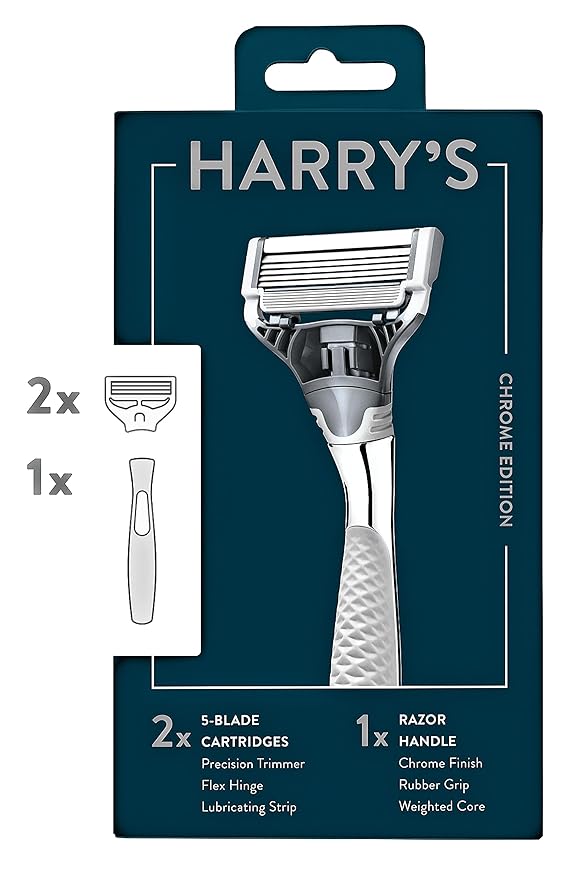 Amazon.com: Harry's 5-Blade Men's Razor - 1 Razor Handle + 2 Razor ...