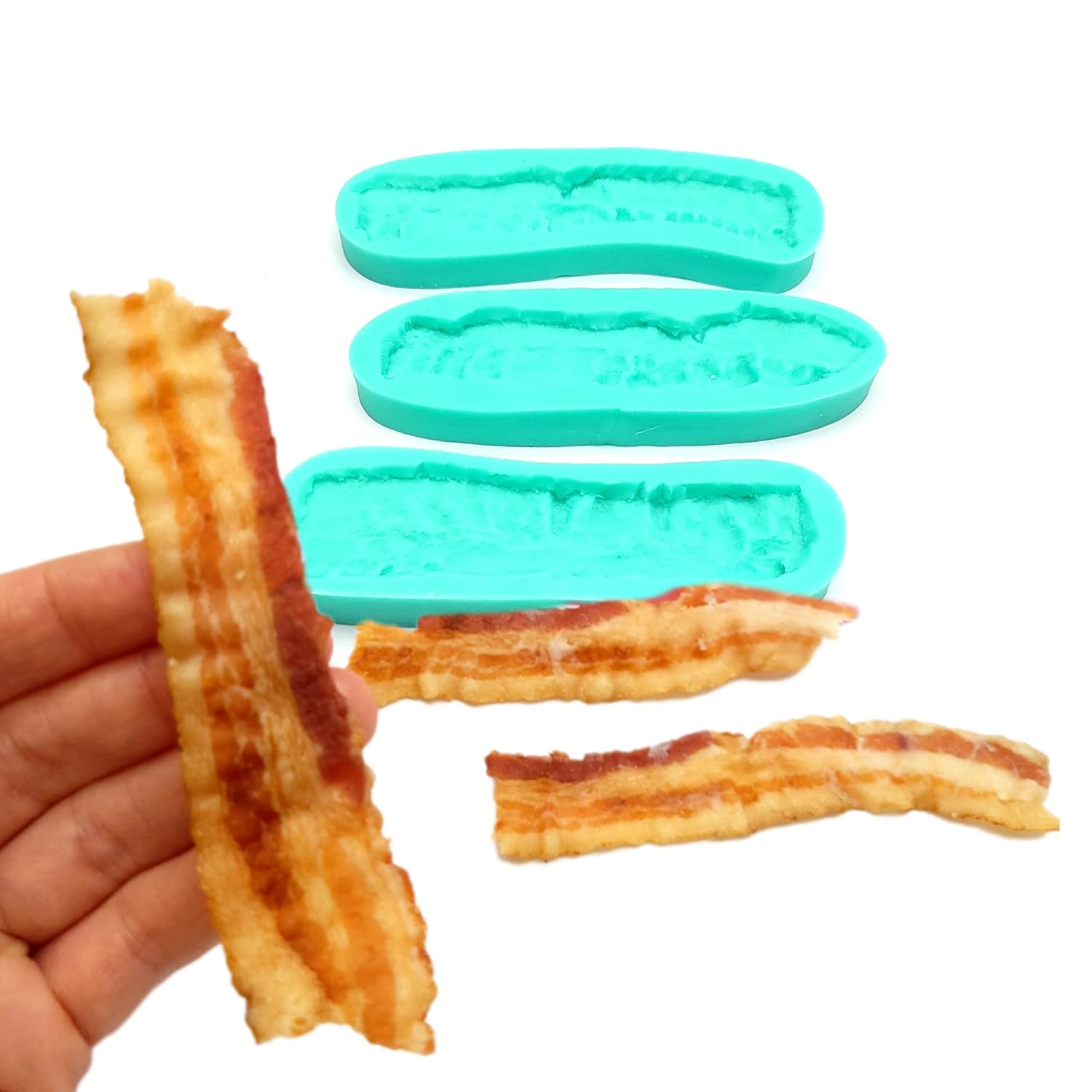 Amazon.com: Bacon silicone mold Realistic bacon Soap Candle Mold for ...