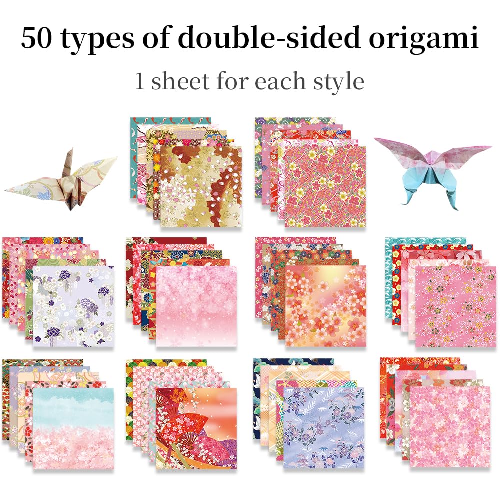 Snapklik.com : Square Origami Paper 6x6 Double Sided 50 Sheets 50 ...