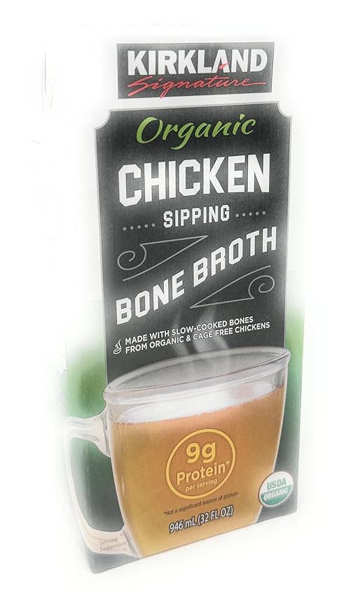 Amazon.com : Kirkland Signature Organic Chicken Bone Broth 32oz - 1 ...