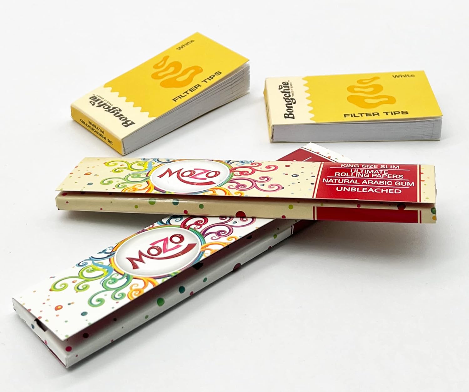 BONGCHIE Mozo Bleached & Unbleached Rolling Papers with Roach Book Pack ...
