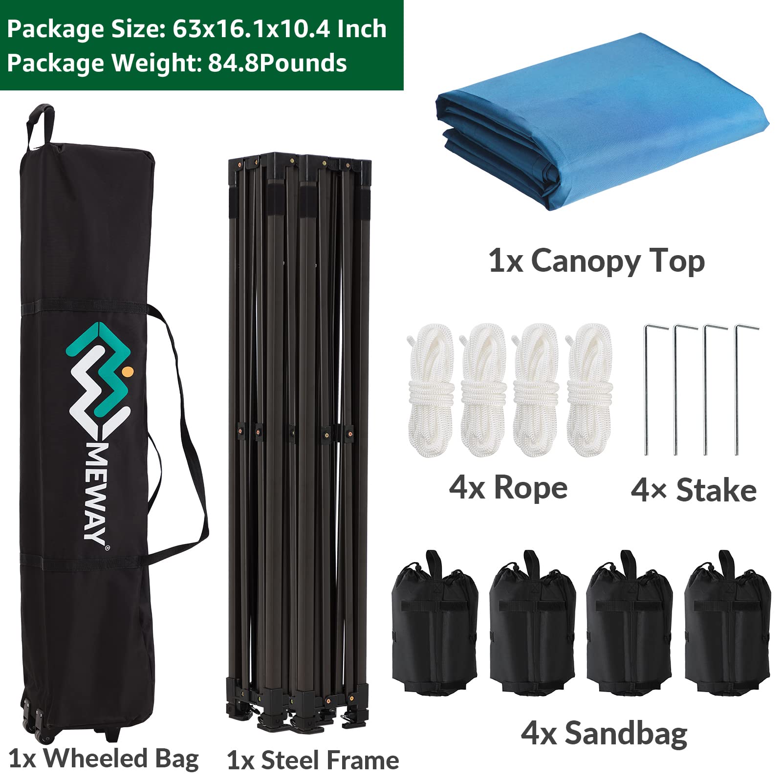 MEWAY Upgraded Pop Up Canopy Tent 10x20FT, Heavy Duty Outdoor Canopy ...