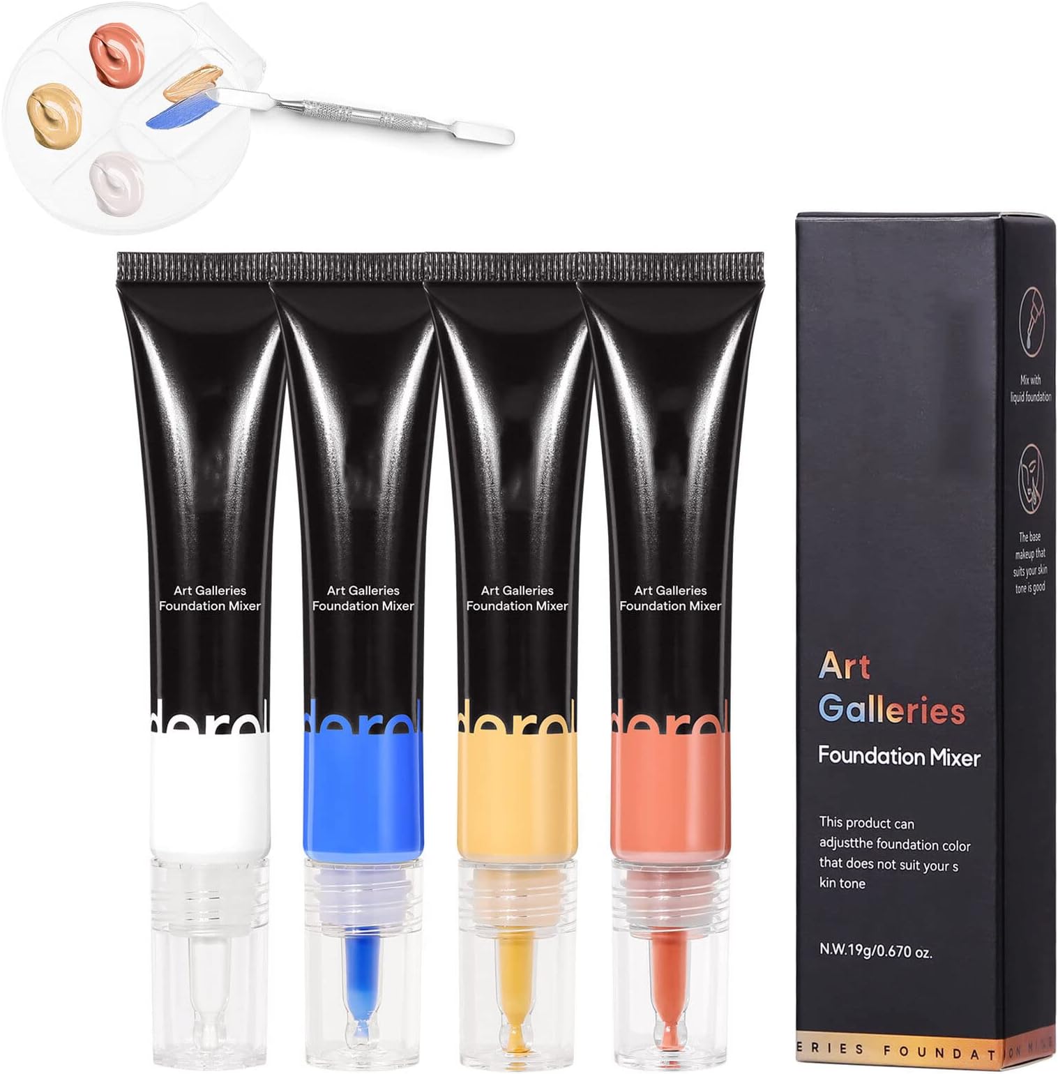 Amazon.com : 4 Pcs Mixing Pigment Set, Liquid Foundation Mixing Pigment ...